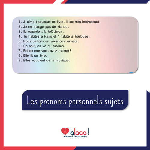 Les pronoms personnels sujets | Olalaaa ! Learn French | Online French ...