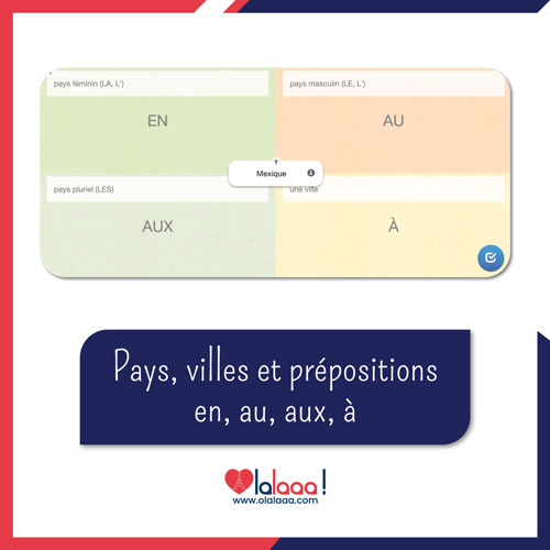 Pays, villes et prépositions en, au, aux, à | Olalaaa ! Learn French ...