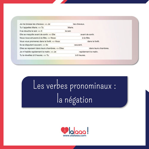 Les verbes pronominaux : la négation | Olalaaa ! Online French Courses ...