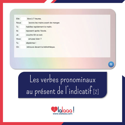 Les verbes pronominaux au présent de l'indicatif [2] | Olalaaa ! Learn ...